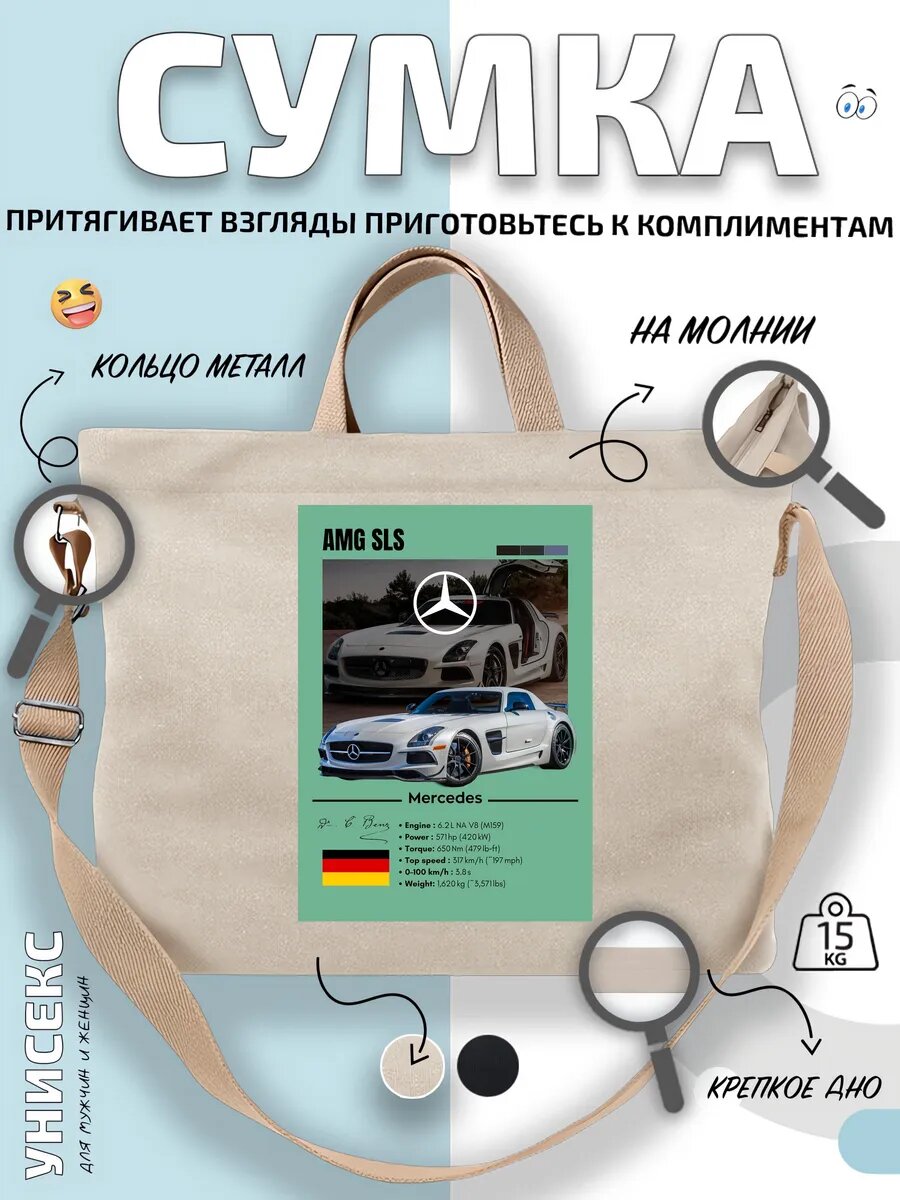 Сумка шоппер  AMG SLS Mercedes купе