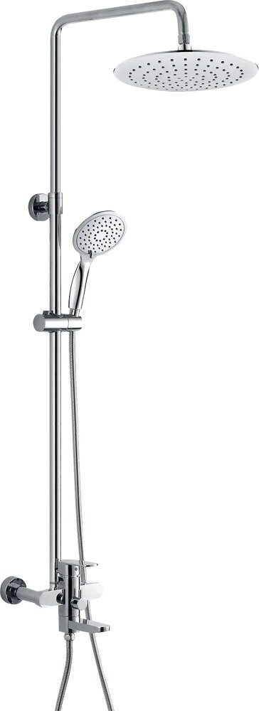 Душевая стойка Kaiser SX-2060-1 со смесителем, хром, глянцевая, душевая система с тропическим душем, с изливом, с лейкой, латунная