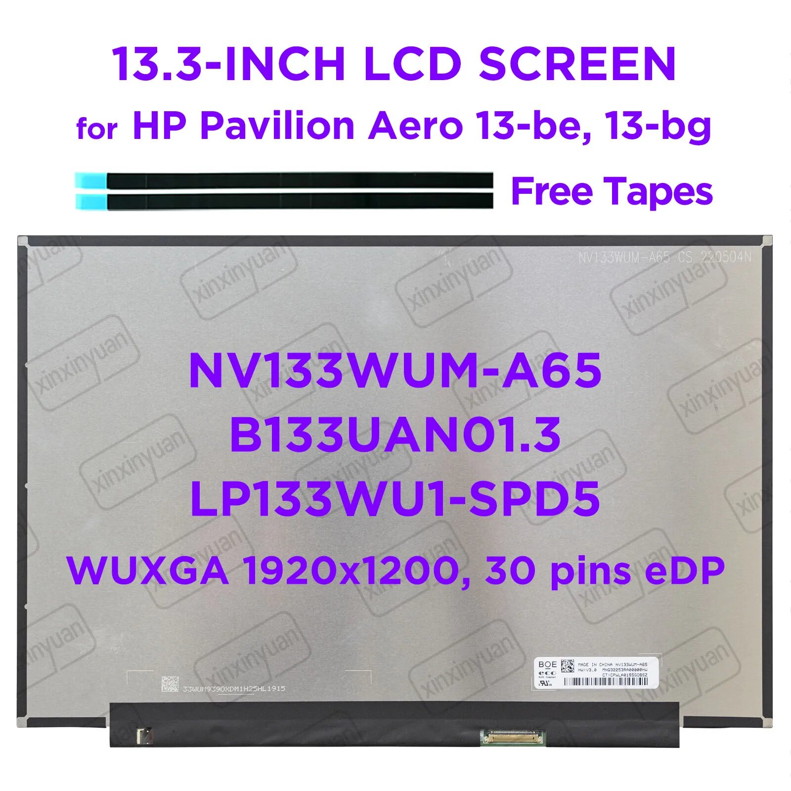 13,3-дюймовый ЖК-экран для ноутбука NV133WUM-A65 B133UAN01.3 LP133WU1-SPD5 для HP Pavilion Aero 13-be 13-bg Дисплей WUXGA1920x1200 30pin