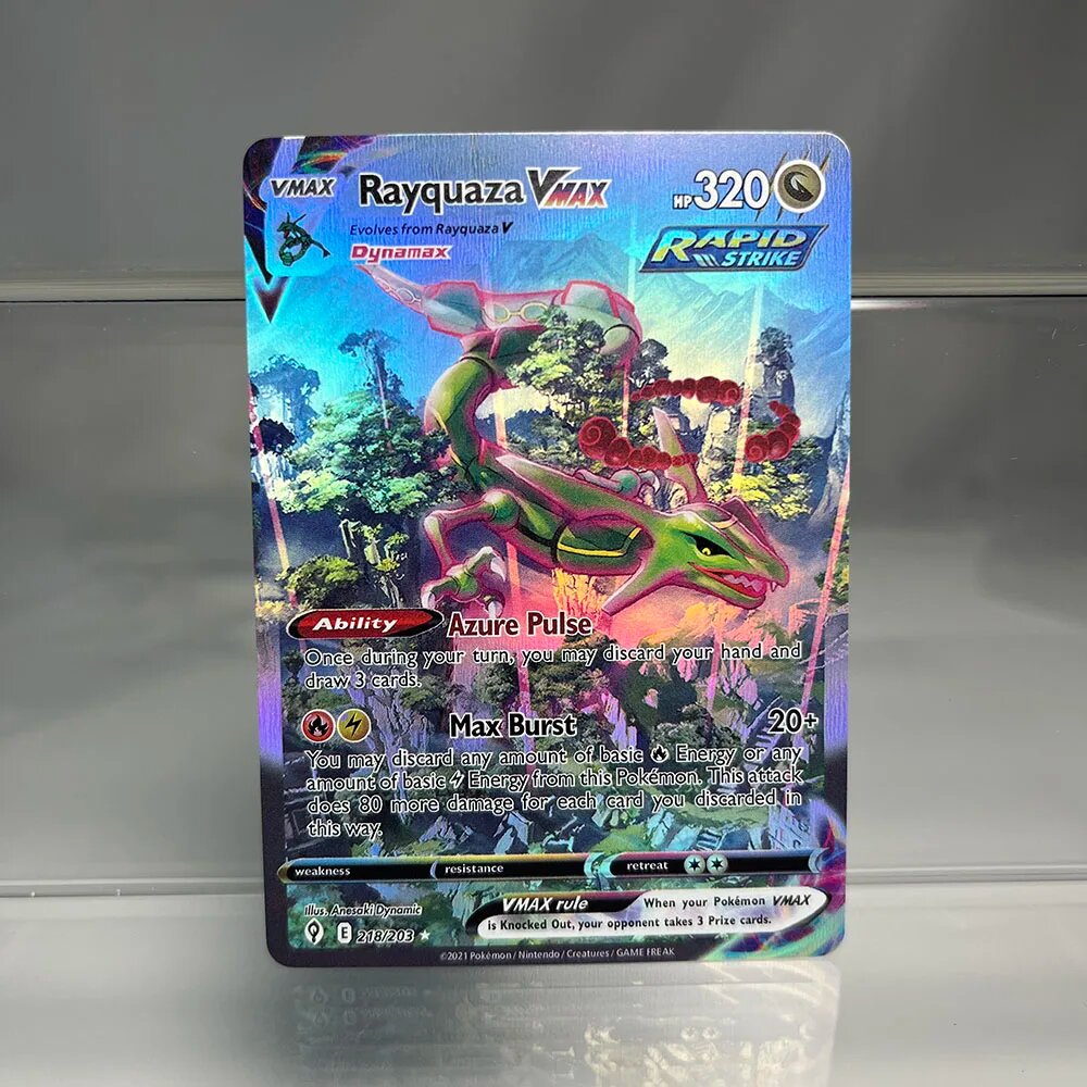 Голографическая карта PKMN Blastoise TAKARA TOMY Rayquaza 218-203