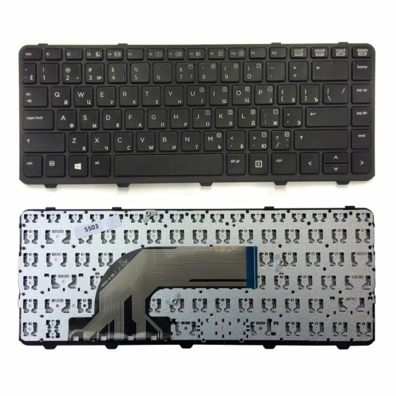 Клавиатура для ноутбука HP Probook 430 G2, 440 G0, 440 G1, 440 G2, 445 G1, 445 G2 черная, с рамкой