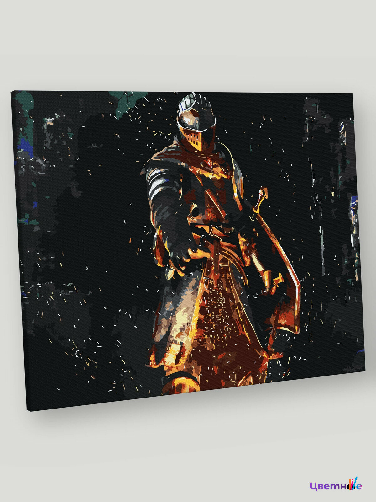 Картина по номерам на холсте с подрамником "Dark Souls Дарк Соулс: Рыцарь", Раскраска 40x50 см, Мужчины Дарк Соулс