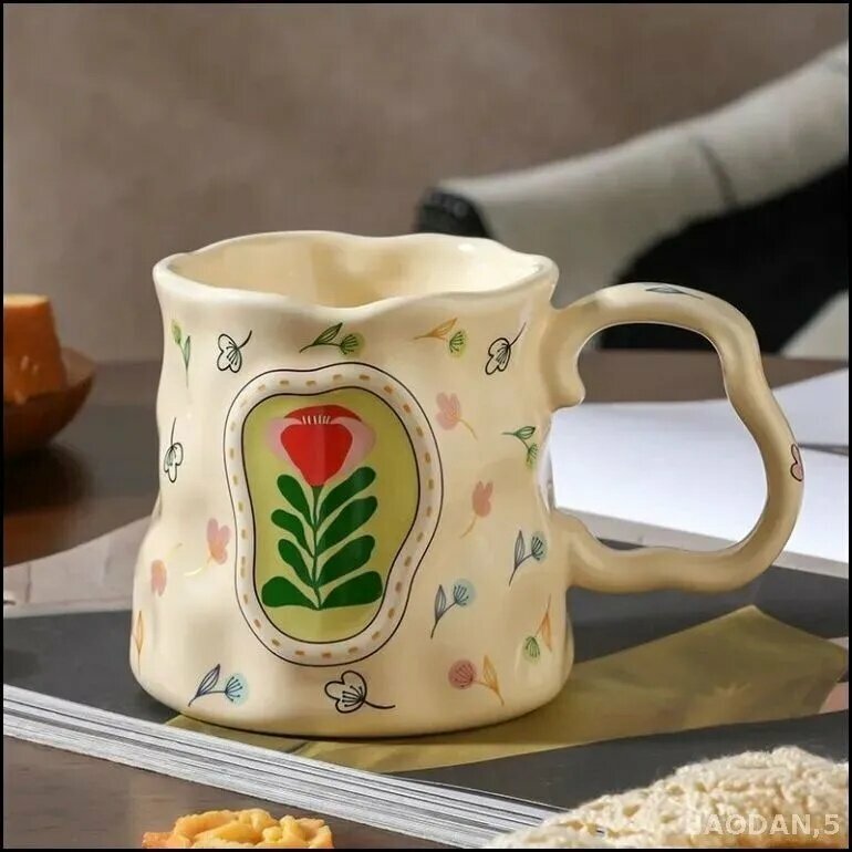 Кружка "кофейная чашка", 400 мл, 1 шт (Цвет товара: каляровы4; Объем: 350 мл)
