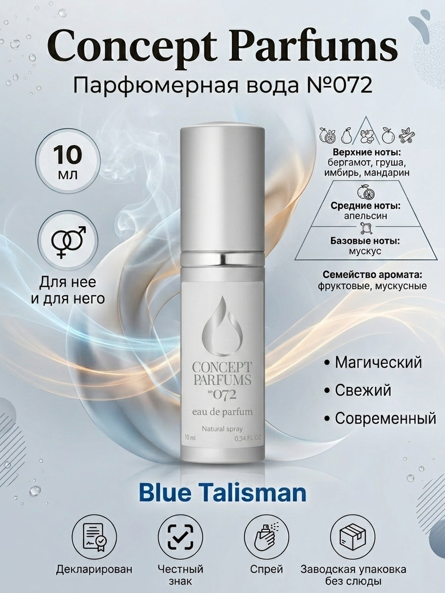 Concept Parfums 072 Парфюмерная вода унисекс 10мл фруктовый, мускусный аромат