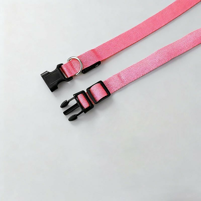 Светящийся ошейник для собак с USB-зарядкой, 3 режима работы, регулируемый, цвет розовый, размер M