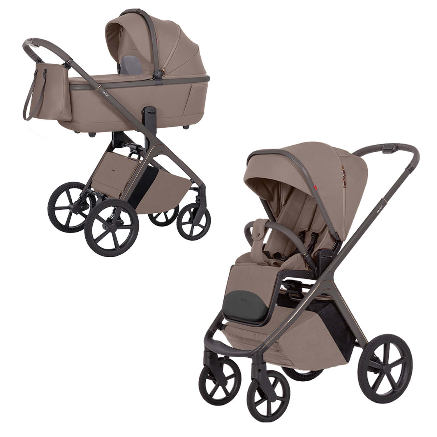 Детская коляска 2в1 Carrello Vector, цвет Cashmere Beige LE (Тёмно-бежевый), артикул производителя CRL-6552