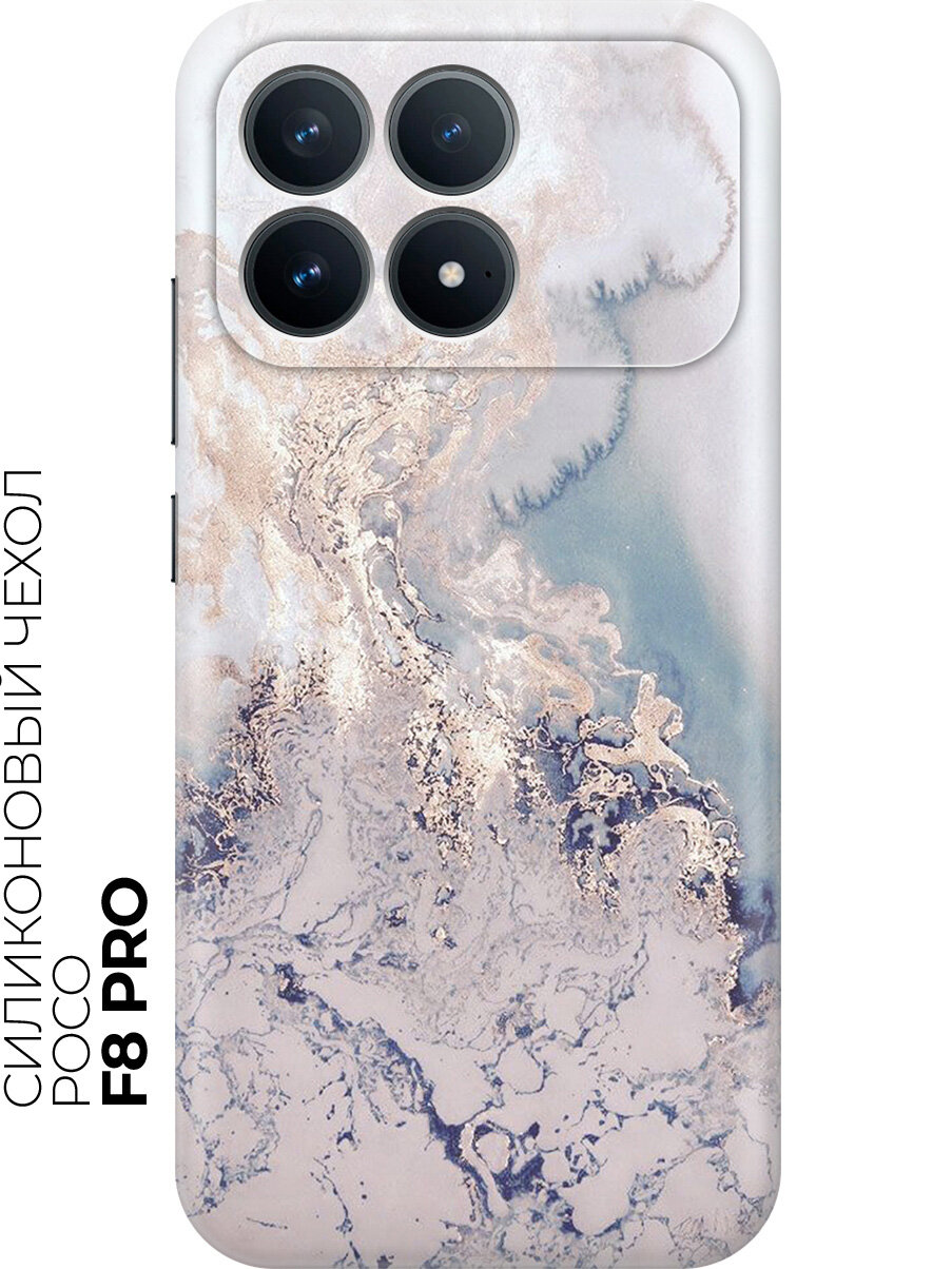 Силиконовый чехол на Poco F8 Pro / Redmi K90 с принтом "Мраморная волна"