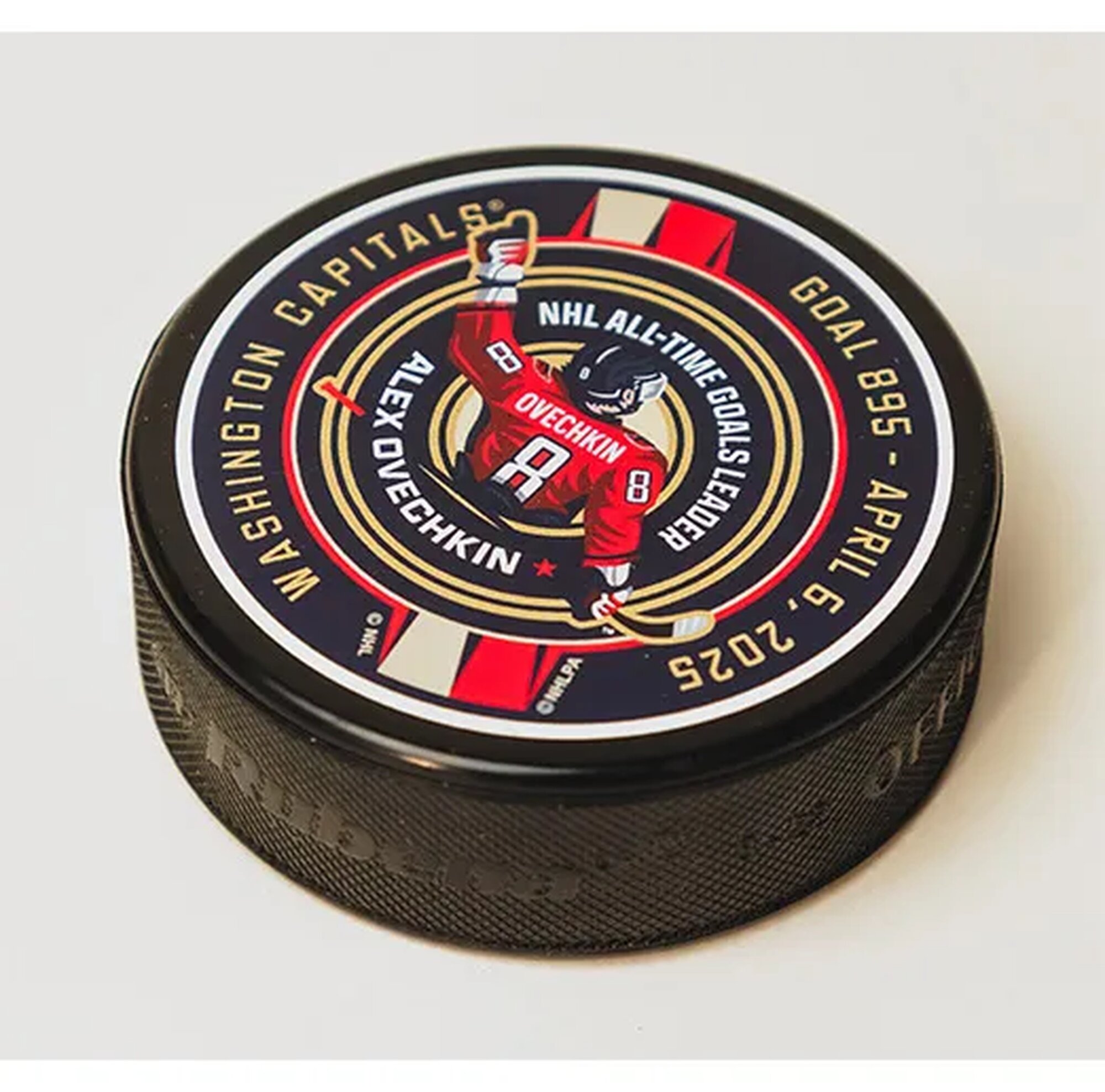 Шайба Игрок НХЛ OVECHKIN 895 NHL ALL-TIME GOALSLEADER APRIL 6, 2025 1-ст.