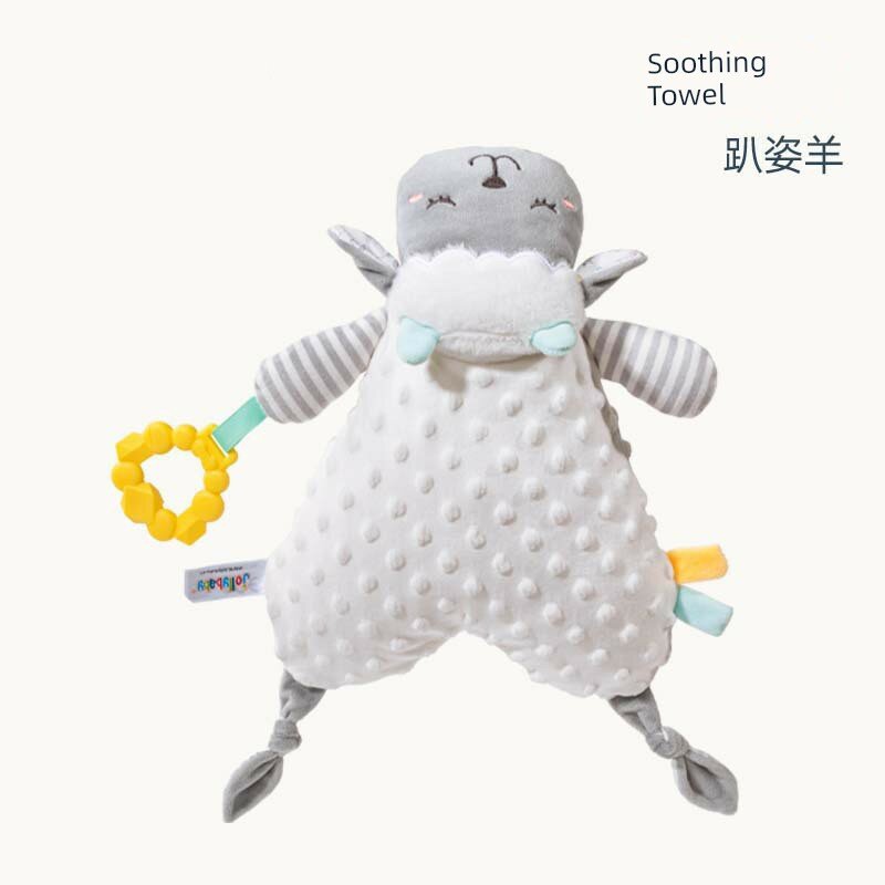 Jollybaby Мягкое сенсорное одеяло для младенцев с формой овцы для времени на животе - жевательная игрушка для развития