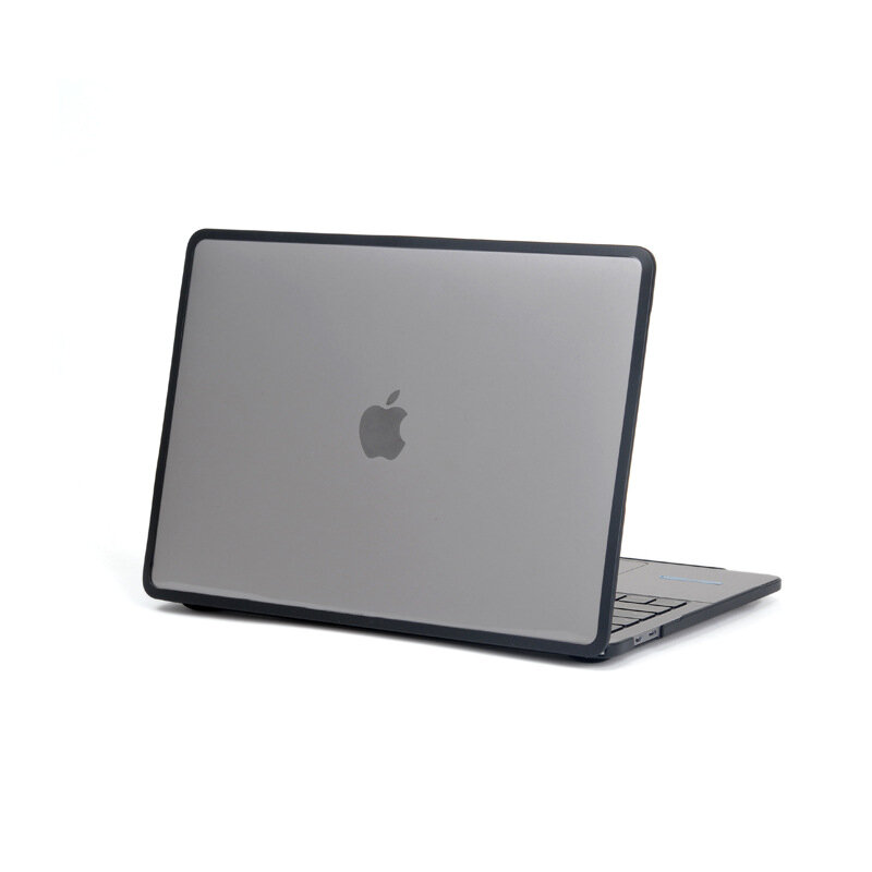 Чехол-накладка MyPads для 15.3 Apple MacBook Air 15 2026 (M5) (A3448) (MDVD4 / MDVE4 / MDVN4) из прочного пластика, противоударный, прозрачный-черн.
