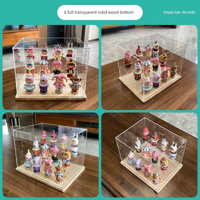 Подставка для фигурок POP MART Bear Hug Blind Box с полностью прозрачной деревянной подставкой типа E, 26x20x20 см