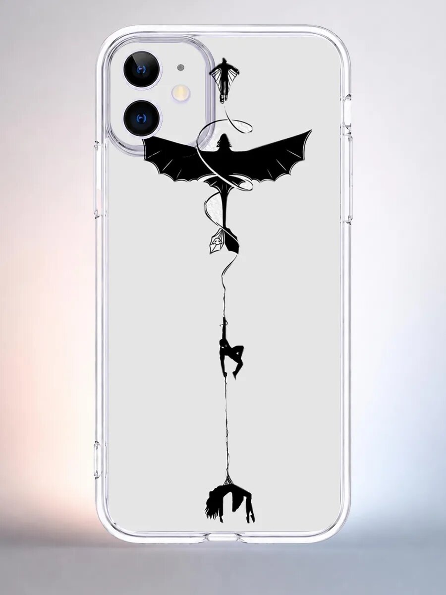 Чехол iPhone 11 дракон-марионетка силиконовый прозрачный