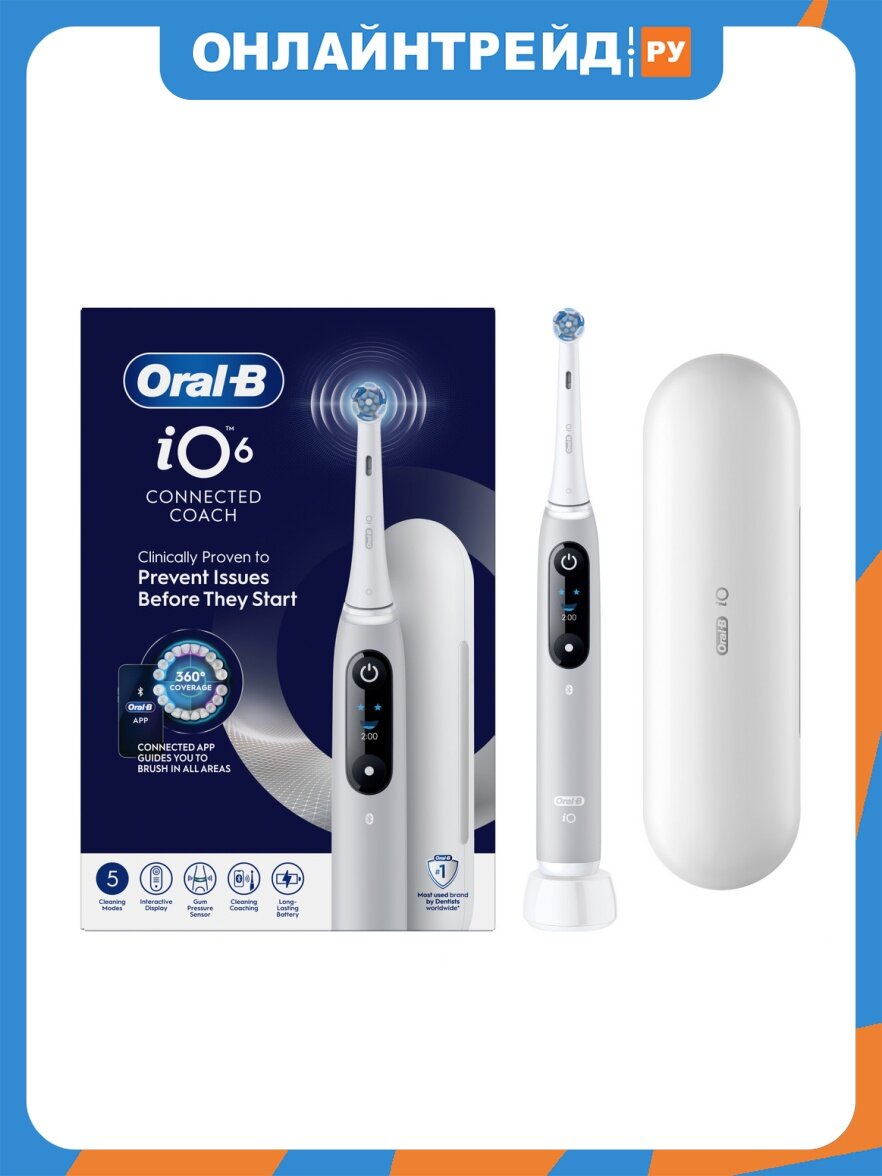 Зубная щётка электрическая Oral-b iO Series 6/iOM6 Grey с насадками 4 шт