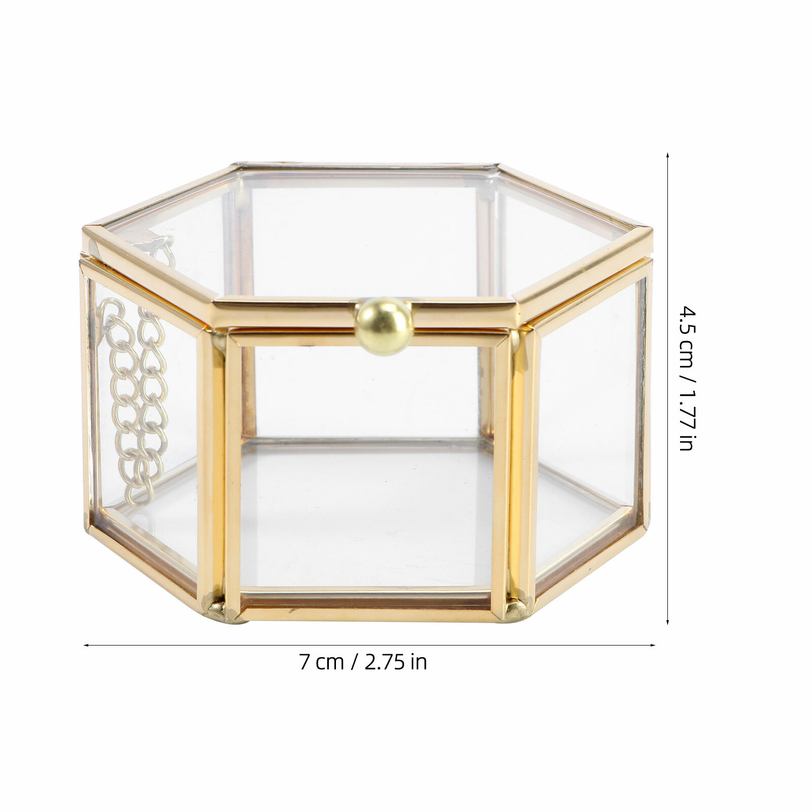Коробочка Для Ювелирных Украс Golden С Подъемной Крышкой Из Стекла 1 Шт 7.00X7.00X4.50CM