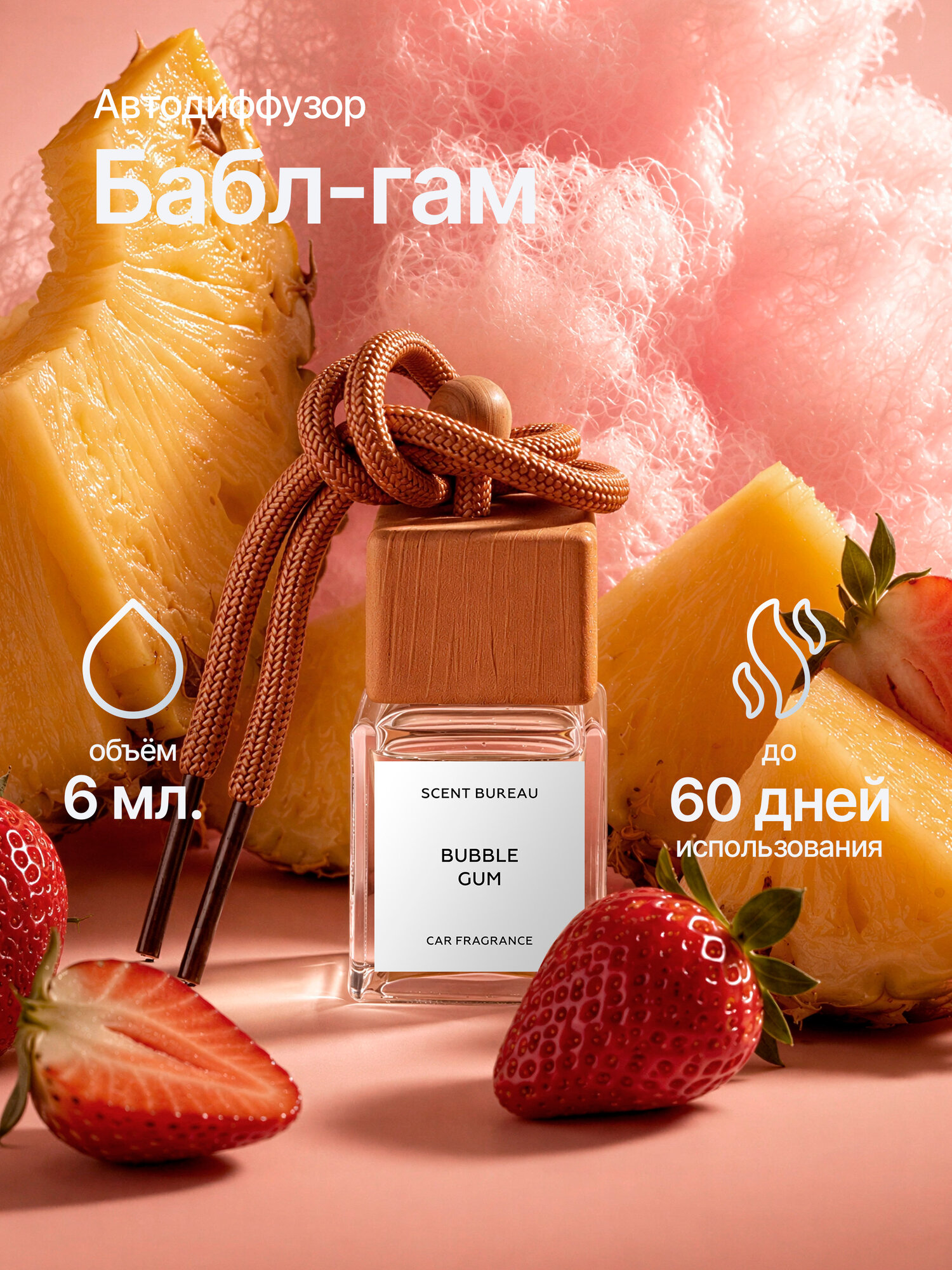 Scent Bureau Бабл-гам автопарфюм / автодиффузор / ароматизатор для автомобиля, офиса, дома