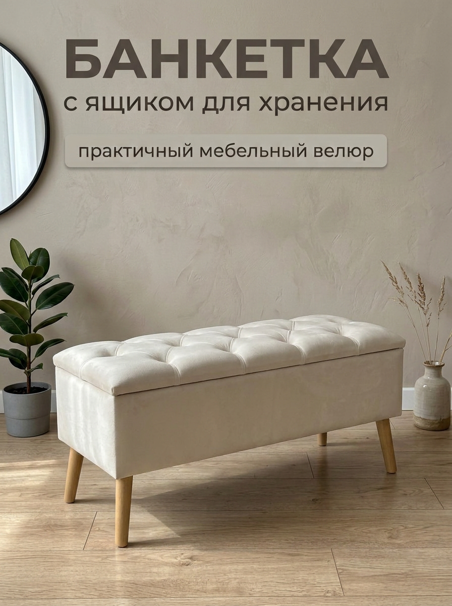 Банкетка с сиденьем и ящиком для хранения в прихожую