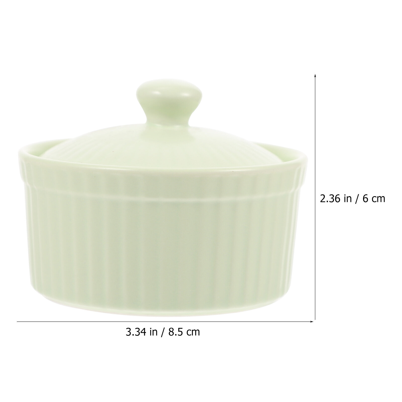 Фарфоровая Миска С крышкой Для Десертов И Пудингов Размер 8.50X8.50X6.00Cm Цвет Зеленый