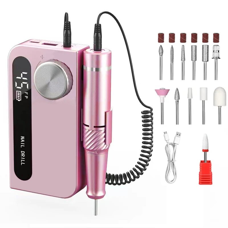 Электрическая дрель для маникюра Pink A, 45000 об/мин