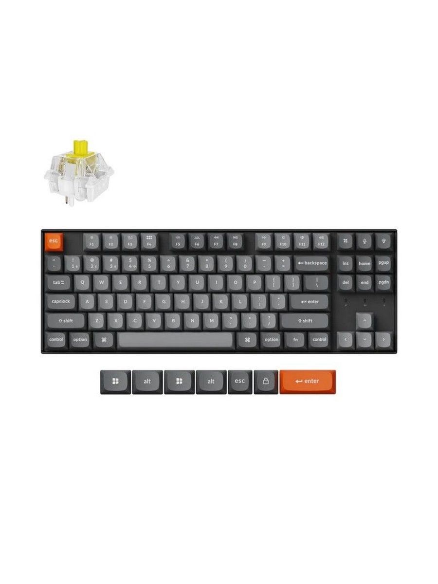 Беспроводная механическая клавиатура QMK Keychron K8 Max, 87 клавиш, RGB подсветка, Hot-swap, алюм. рамка Keychron Banana Switch