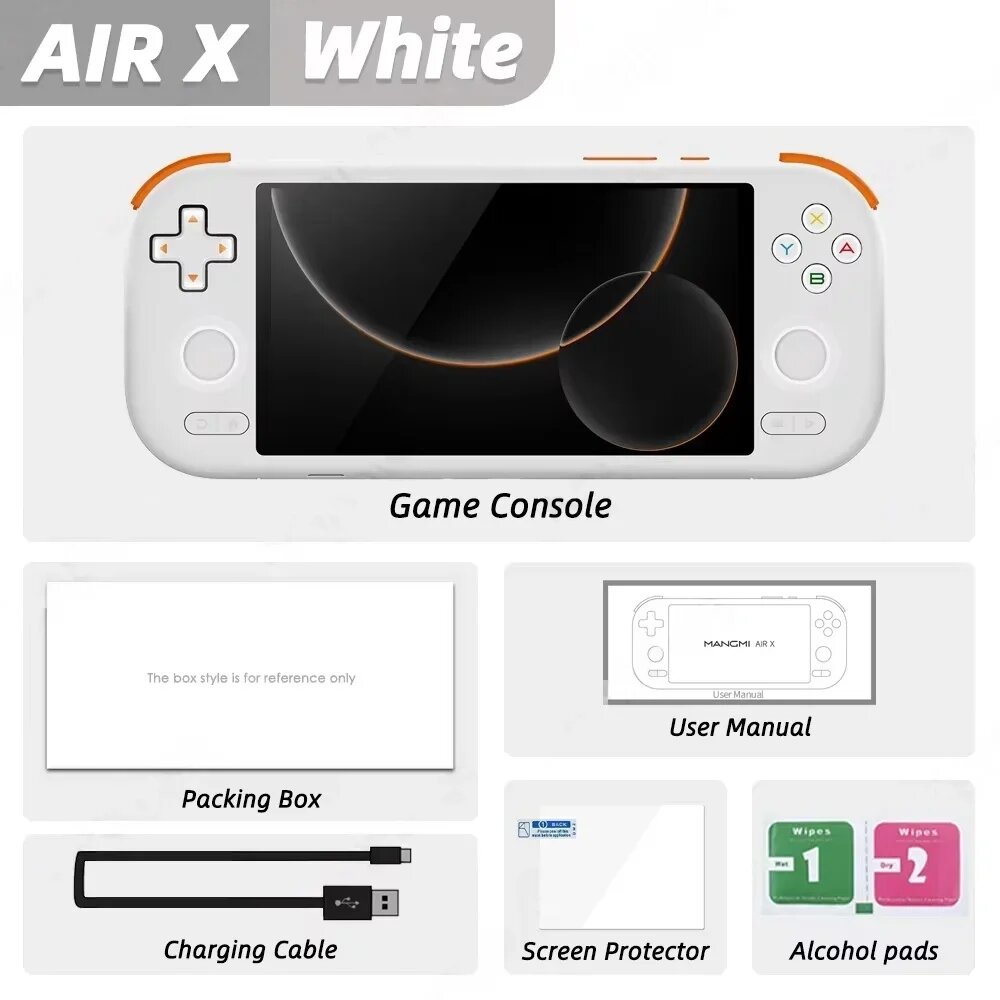 MANGMI AIR X портативная игровая консоль Белый, no card, White