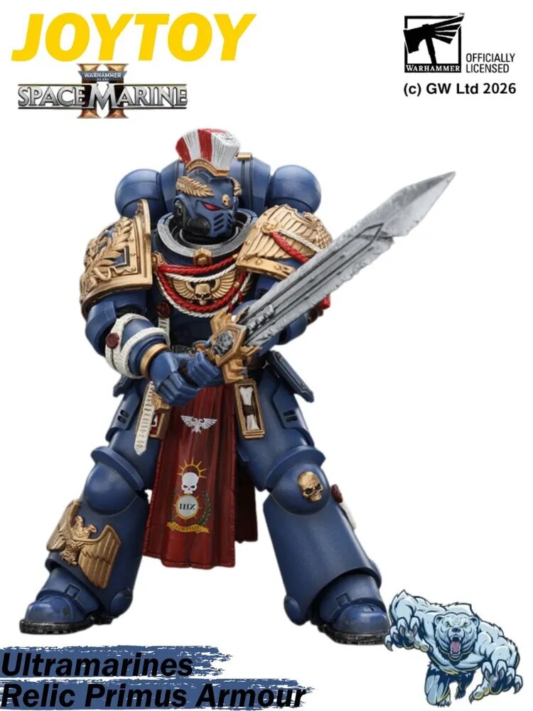 JOYTOY warhammer 40000 Ultramarines Relic Primus Armour with Plasma Pistol and Combat Blade Space Marine ll 1/18 nодаpок коллекция игрушек