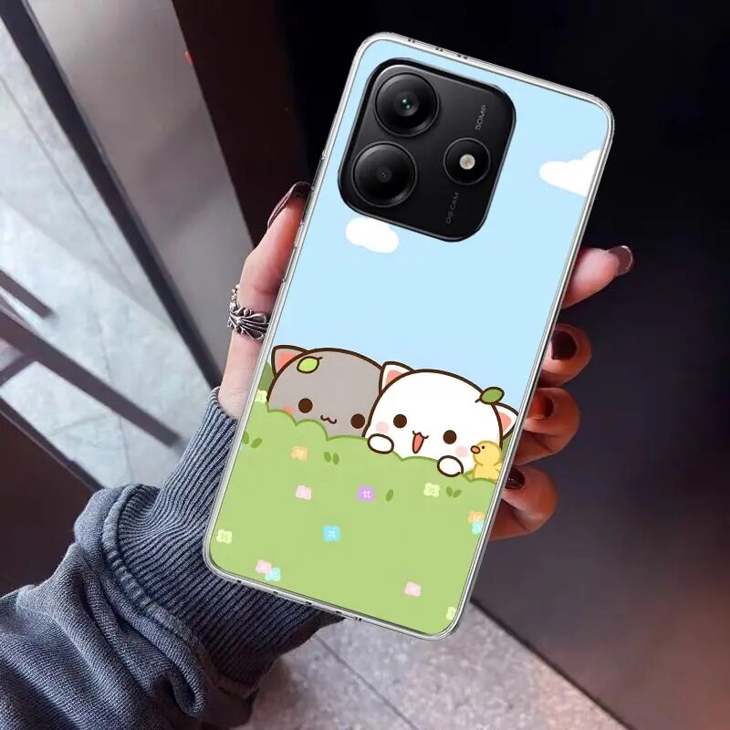 Милый чехол для телефона с изображением персикового кота Гома для Xiaomi Redmi Note 10 11 12 13 14 15 Pro Plus 11S 12S 14S 11T 11E 10S, мягкая задняя крышка из ТПУ Redmi