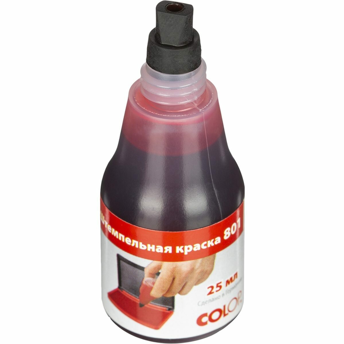 Краска штемпельная Colop 801, 25мл, водно-глицериновая основа, красная