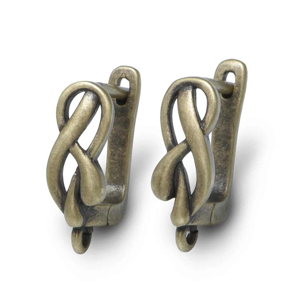 Крючки для сережек из латуни, Antique Bronze, 18K