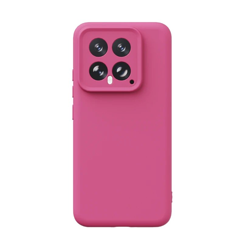 Тонкий мягкий чехол из жидкого силикона для Xiaomi 14 Pro, Mi Розовый, For Xiaomi 15, Pitaya Color