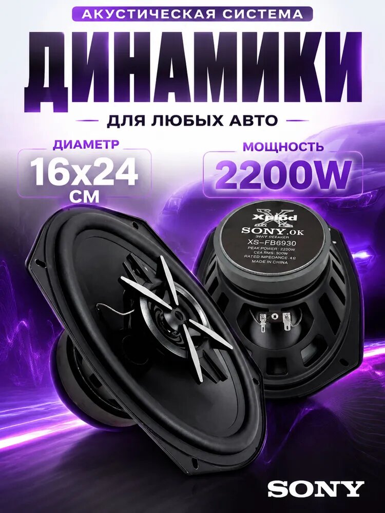 Динамики автомобильные Sony 16x24см