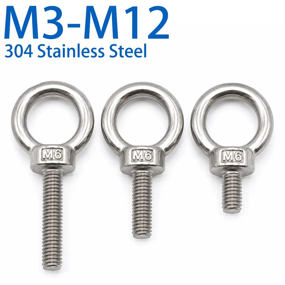 Болты-кольца из нержавеющей стали LIXIU M3-M12 M5 x 2pcs, 30mm