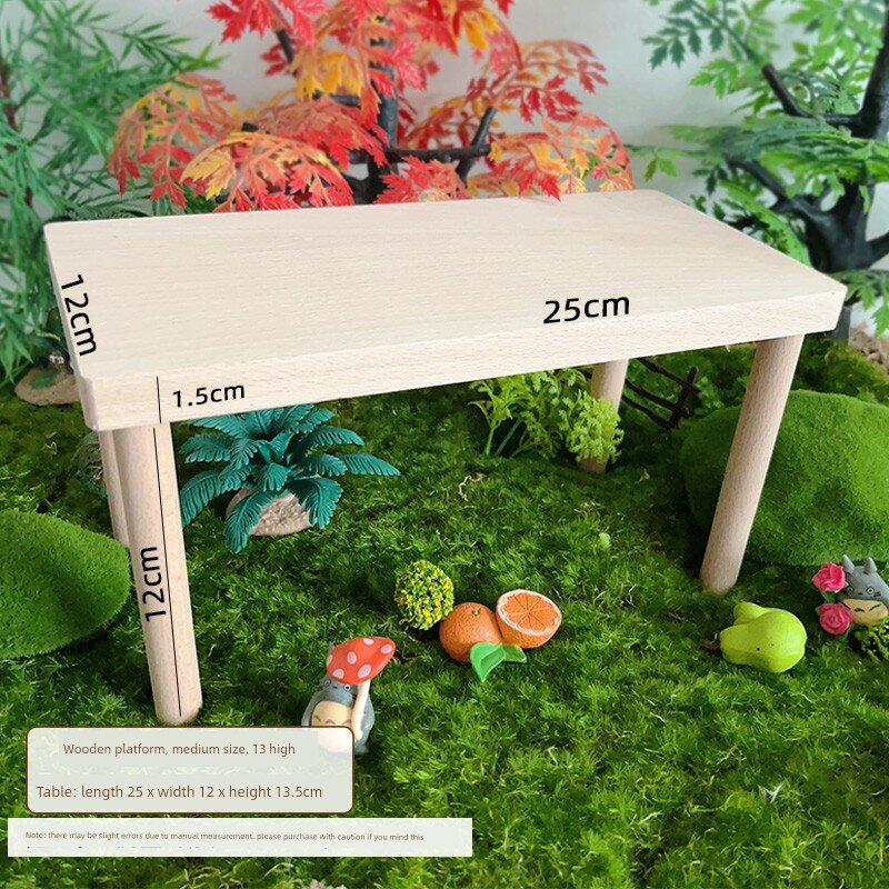 Клетка для хомячков из березы платформа среднего размера 25x12x13.5см натуральная деревянная конструкция для мелких