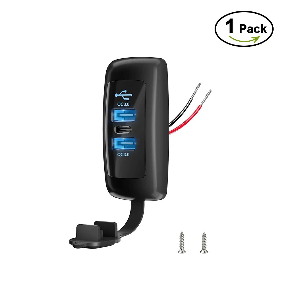 2 шт, 56 Вт, 3 порта, 12 В, USB-розетка для автодома, Type-C PD3.0 и двойная многопортовая автомобильная USB-розетка QC3.0, адаптер для быстрой зарядки для морского автобуса, квадроцикла