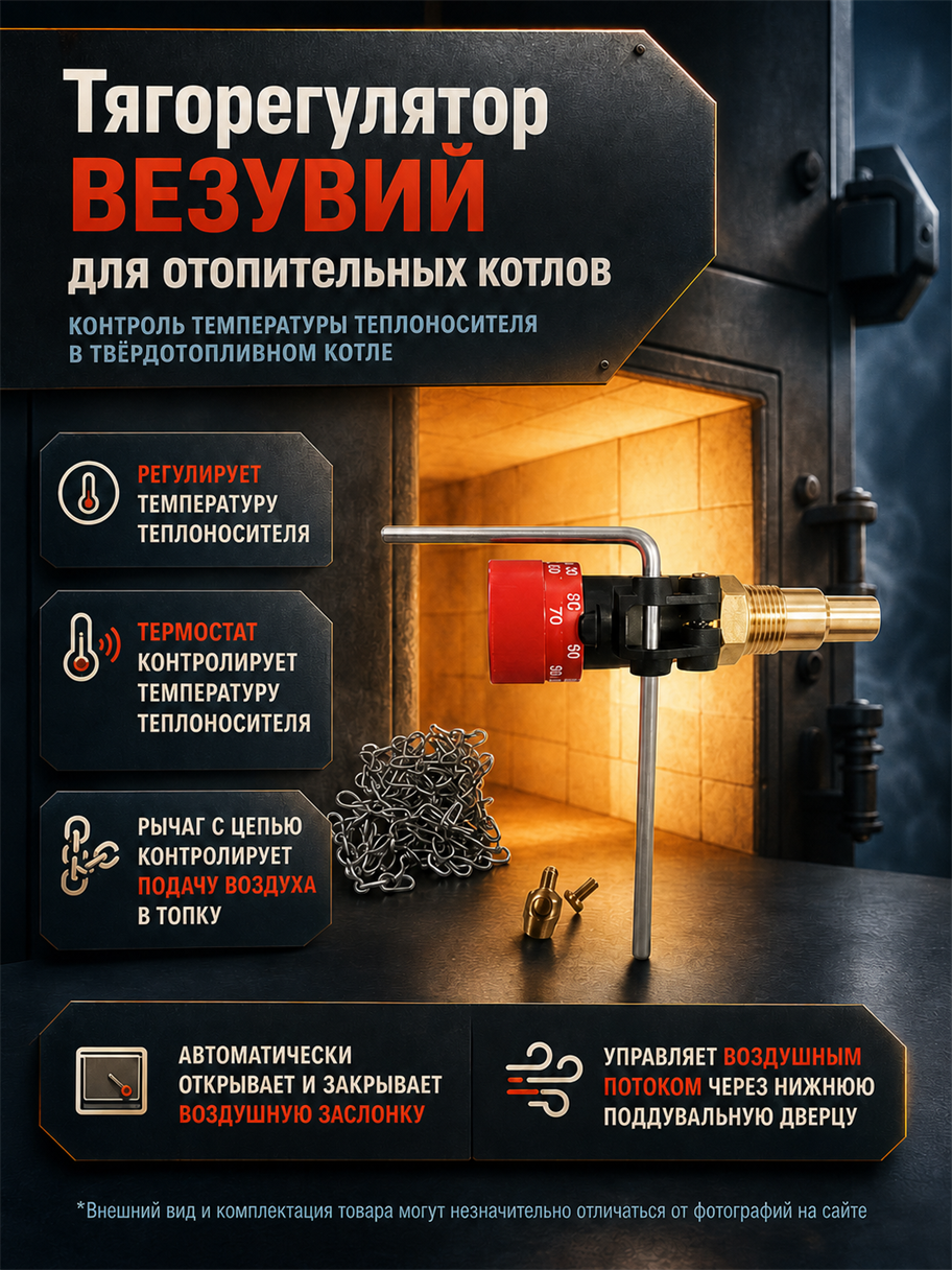 Тягорегулятор везувий для отопительных котлов