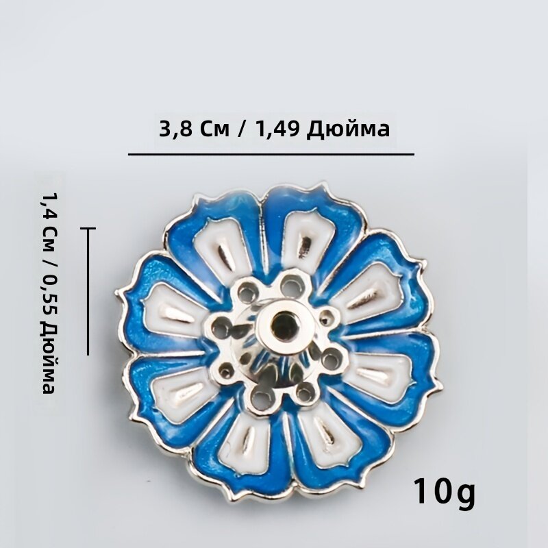 Мини-подставка для благовоний в форме лотоса из сплава, синяя, 1 шт.