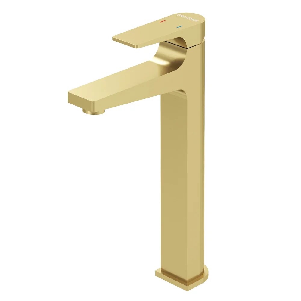 Смеситель для раковины Grossman Classic 520. K35.04.320 золотой, кран для ванной в раковину, из латуни, рычажный, с керамическим картриджем, с функцией экон