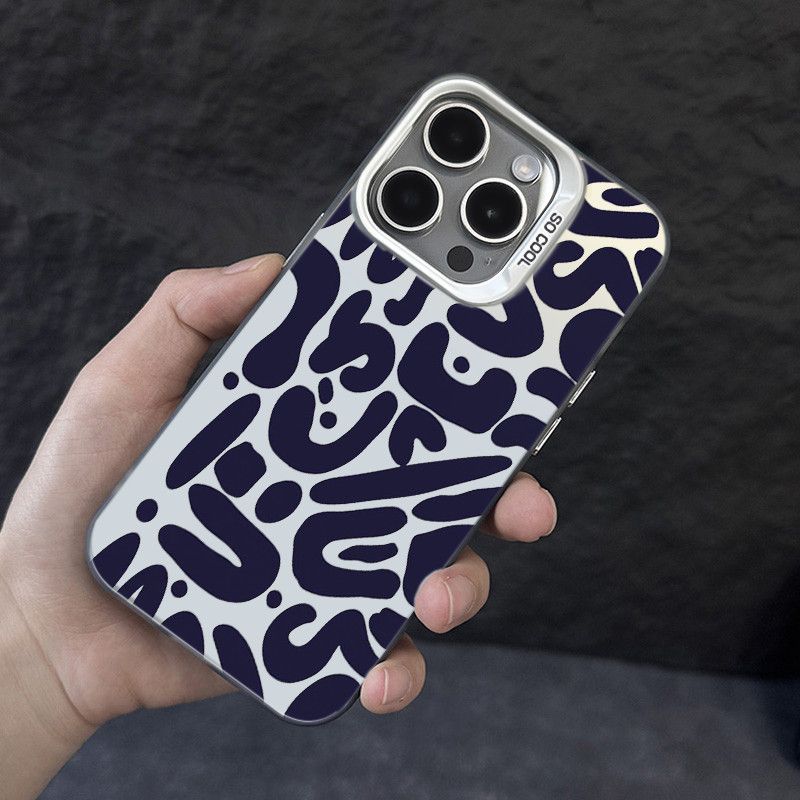 Чехол на Aйфон 13/14 / iPhone 13/14 белое Абстрактные сине-белые линии силиконовый противоударный