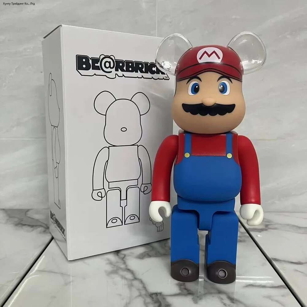 Фигурка декоративная Bearbrick Марио, высота 28 см, ABS пластик