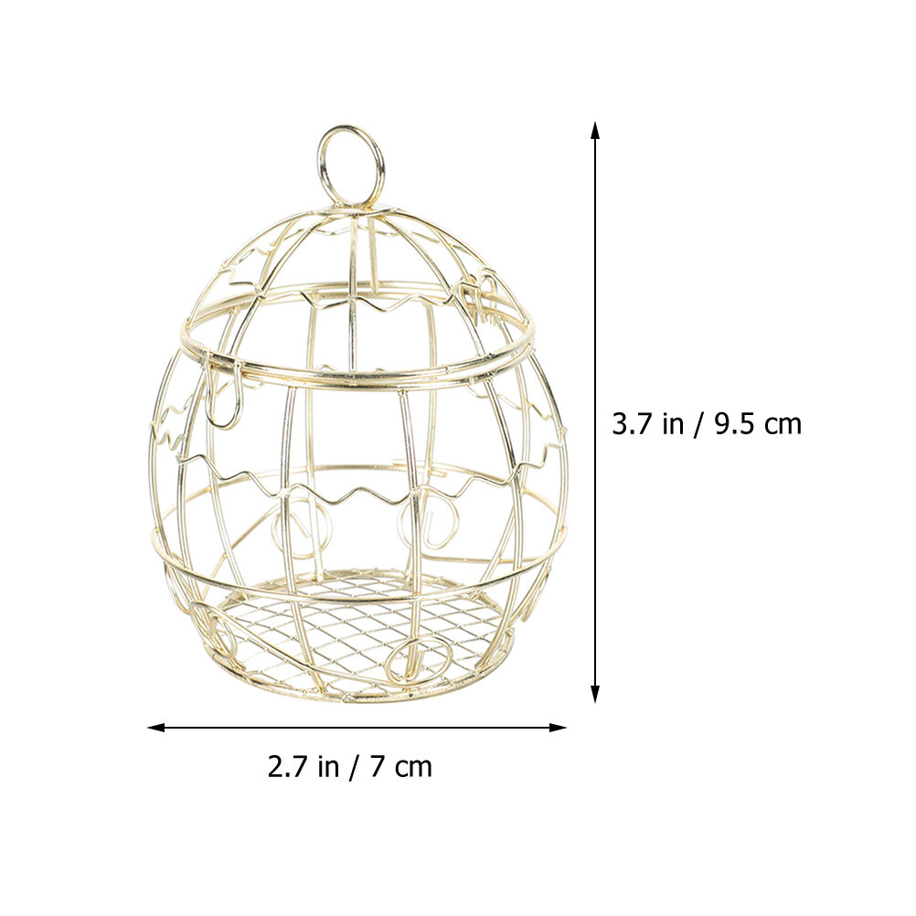 Коробка Для Конфет В Форме Клетки Из Металла Золотого Цвета 7X7X9.5Cm Для Свадьбы И Праздников