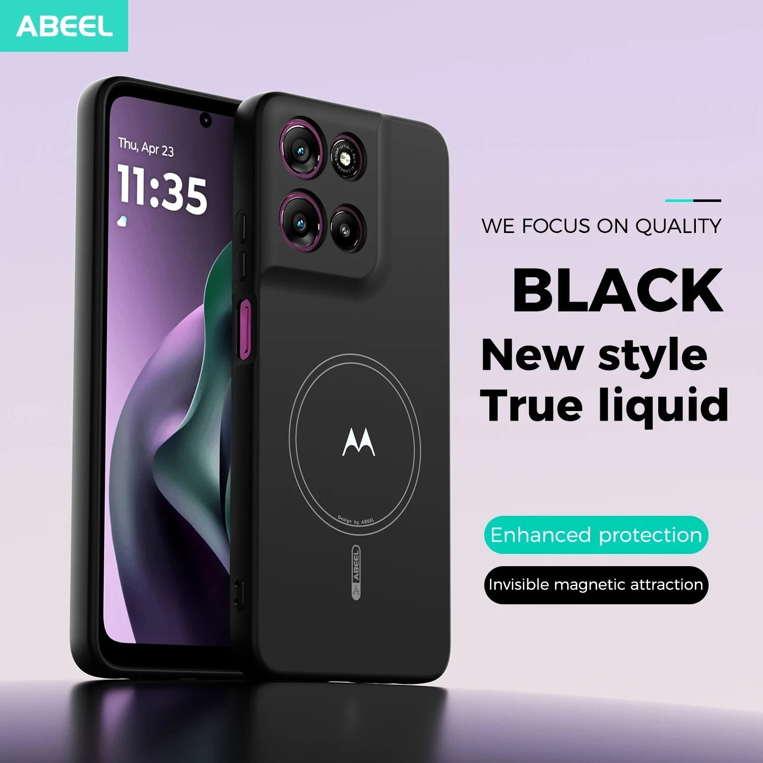 Оригинальный жидкий силиконовый магнитный чехол для Motorola Черный, black, MOTO Edge 70 Fusion