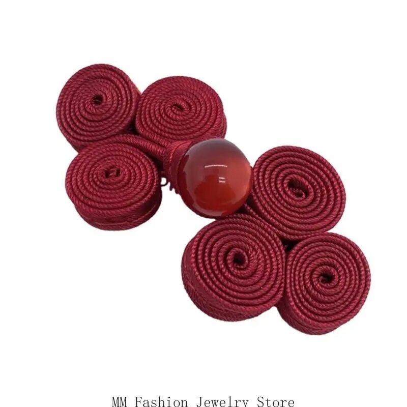 Китайские пуговицы для одежды Tan, три круга Красный, Date red