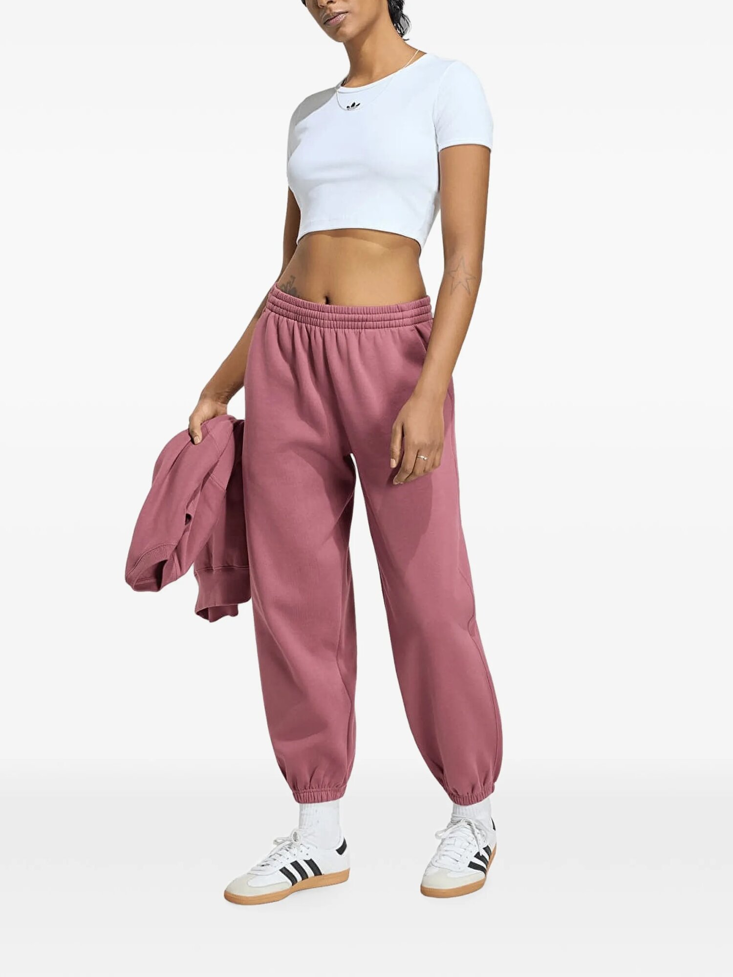 Брюки adidas Logo-embroidered elasticated track pants, размер 12 UK, розовый — фото 1