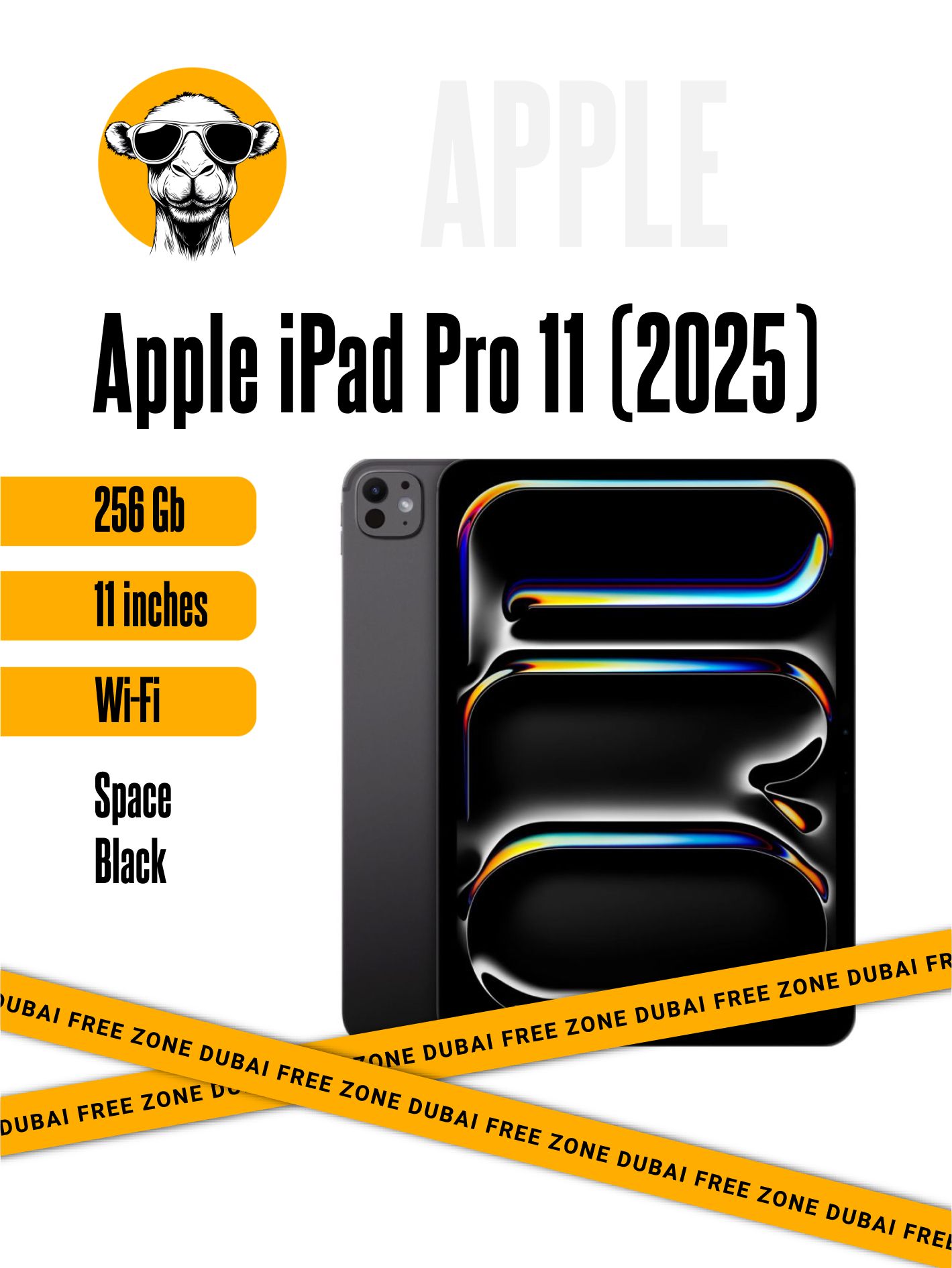 Apple Планшет iPad Pro 11 M5 2025 Wi-Fi, 11" 12 ГБ/256 ГБ, черный