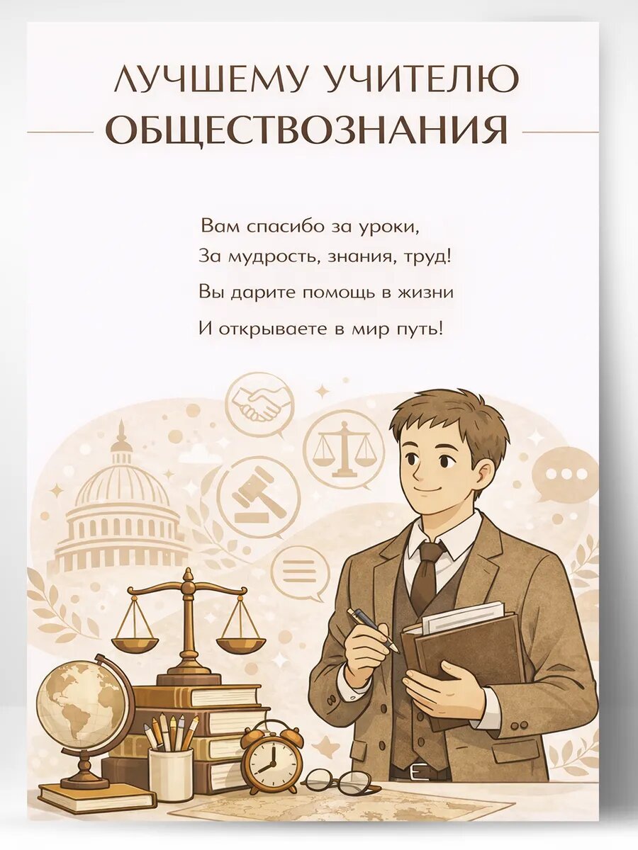 Грамота для награждения - Лучшему учителю обществознания