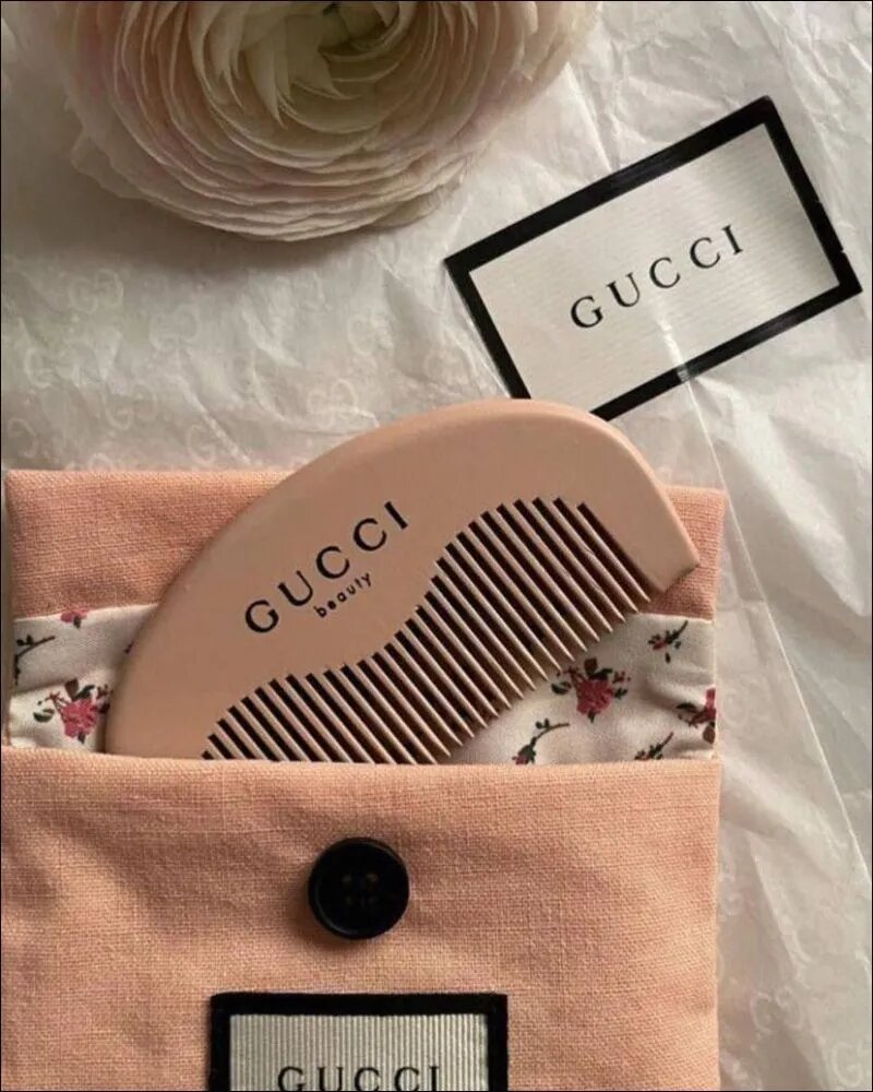 Гребень Gucci расческа шикарная и красивая для волос, гребешок Gucci в подарочной коробке и чехле-мешочке