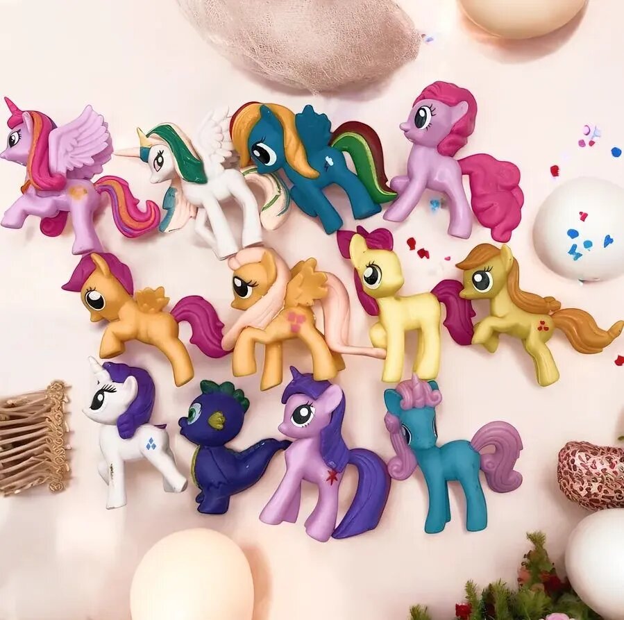 Набор фигурок Пони Единороги 12шт (6-7см, пакет) PLAYSKOOL