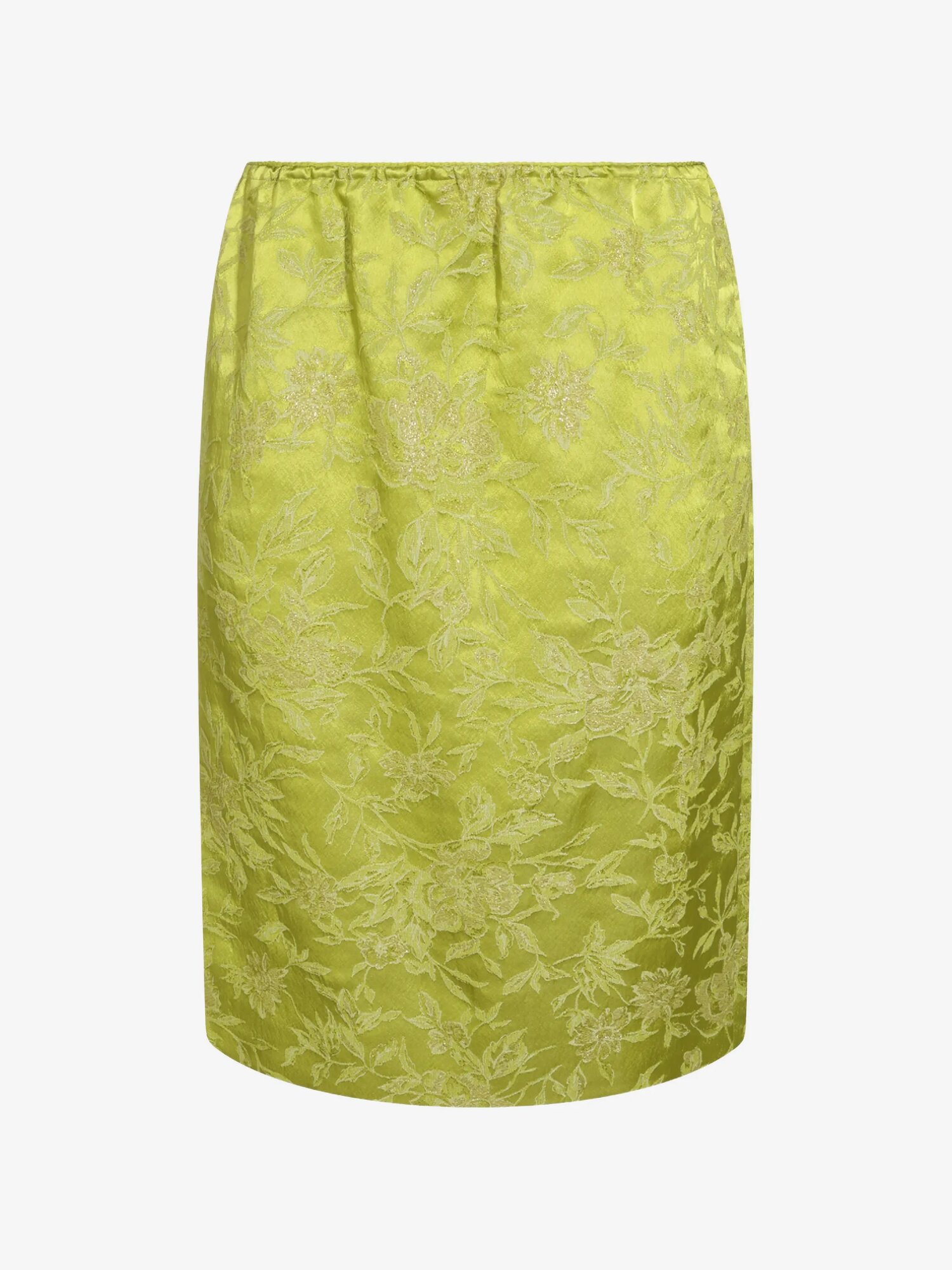 Юбка Yves Saint Laurent Floral-jacquard side-slit midi skirt