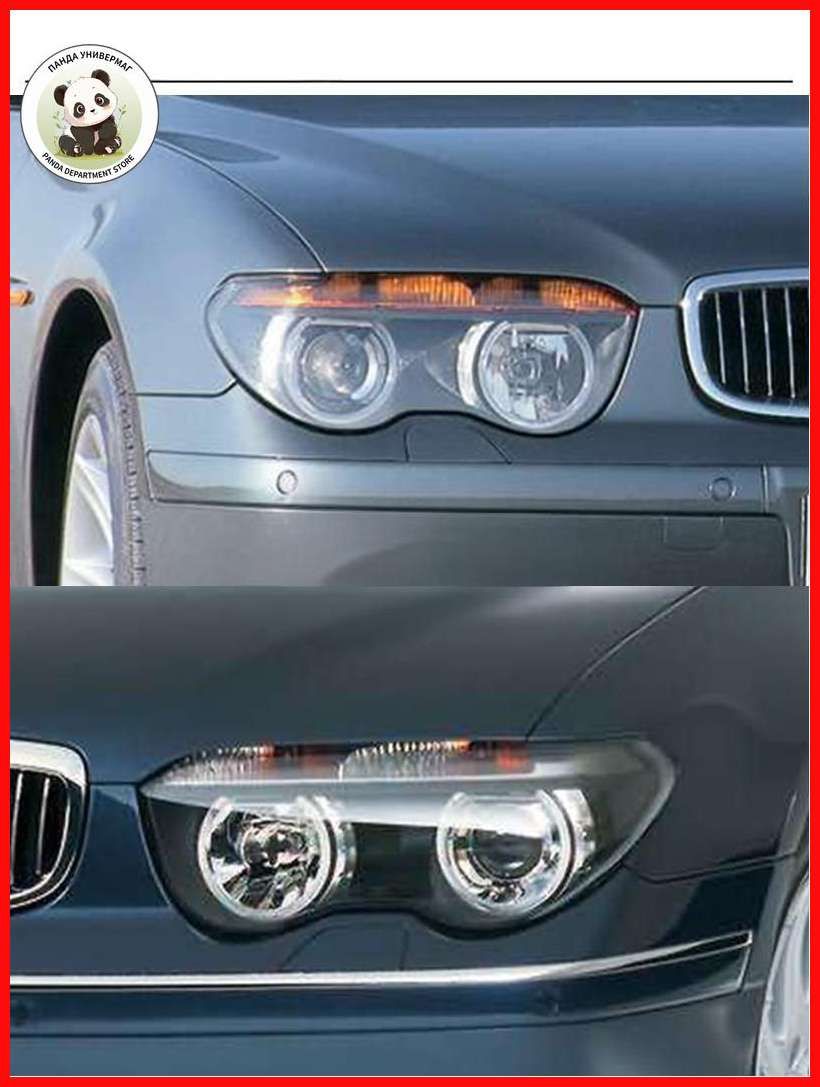Ремкомплект (стекло) фары для BMW 7 E65 2001–2004, поликарбонат, прозрачный, 2 шт