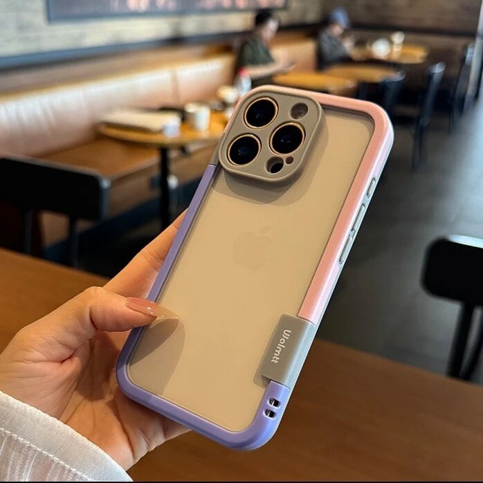 Чехол-бампер для iPhone Xr X Xs Max, контрастный цвет, защита Айфон 16 Про Макс, PinkPurple