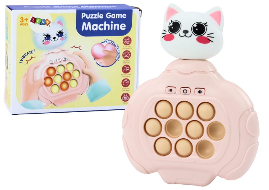 Головоломка Lean Toys Pop-It Котенок, розовая